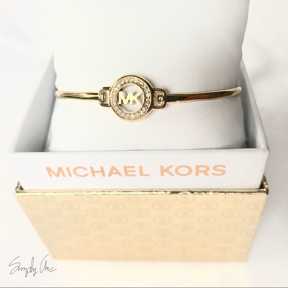 Michael Kors | Jewelry | New Authentic Mk Gold Tone Logo Bracelet ...